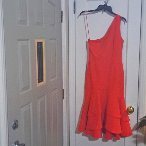 C. Luce | Dresses | Nwt C Luce One Shoulder Red Midi Dress | Poshmark